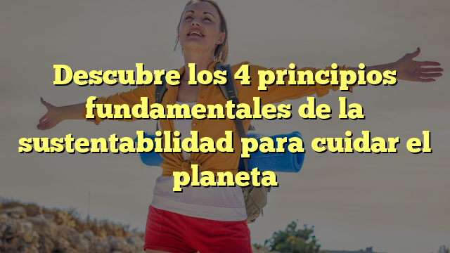Descubre los 4 principios fundamentales de la sustentabilidad para cuidar el planeta - Con ...