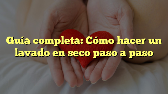 Guía completa: Cómo hacer un lavado en seco paso a paso - Con Estilo de Vida Saludable